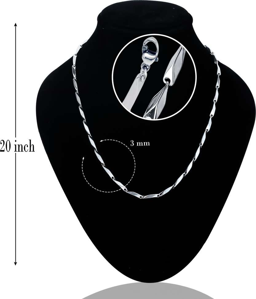 Lyzoo Silver Plated Stainless Steel Chain Price in India - Buy Lyzoo ...