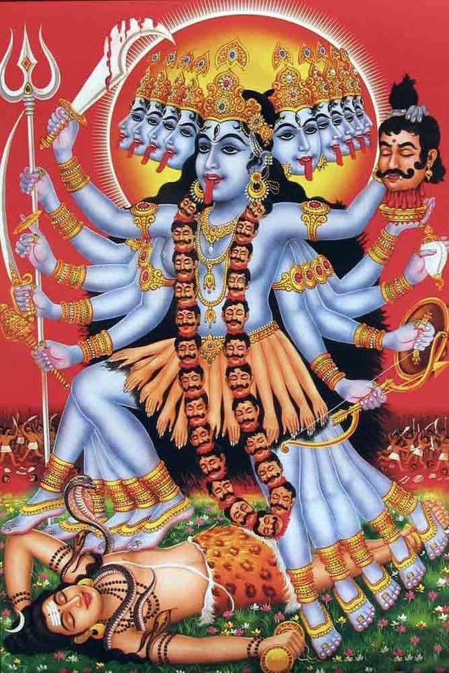 Goddess Maa Kali Waterproof Vinyl Sticker Poster || (24X36 inches ...