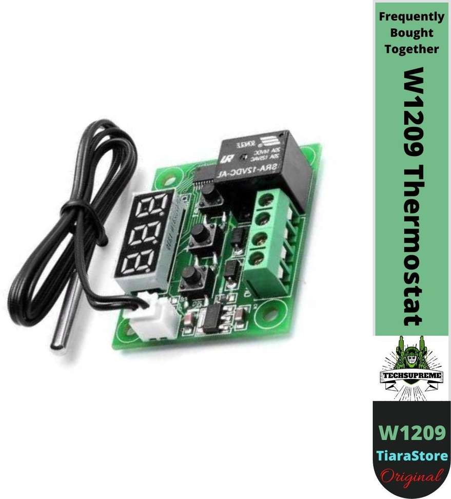 W1209 Digital Thermostat Temperature Sensor- Adaptor &12V DC Cooling Fan Temperature Sensor and ...