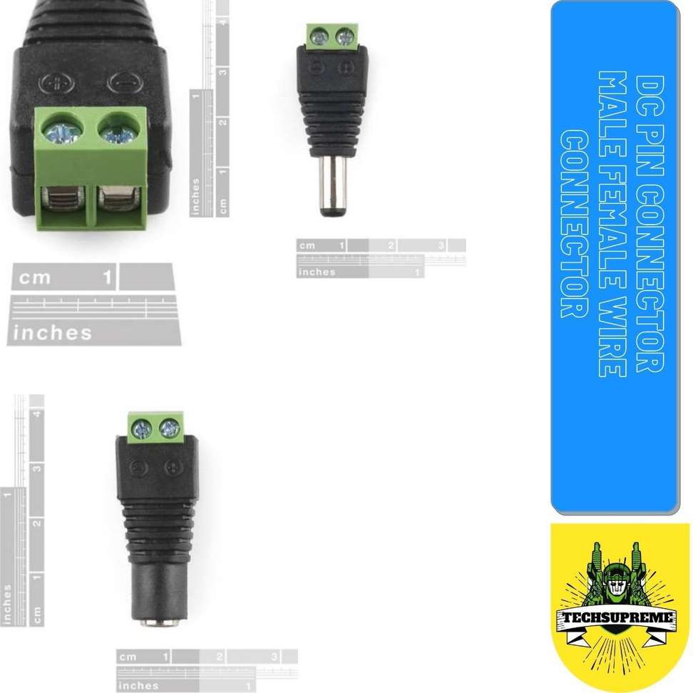 TechSupreme Dc Connectors Screw Type DC Pin Connector Male Female Wire ...