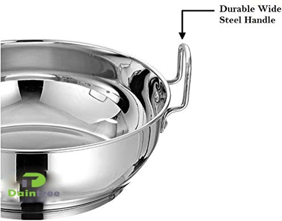 DAINTREE Stainless Steel Kadai induction base Kadai (4100 ml Silver ...