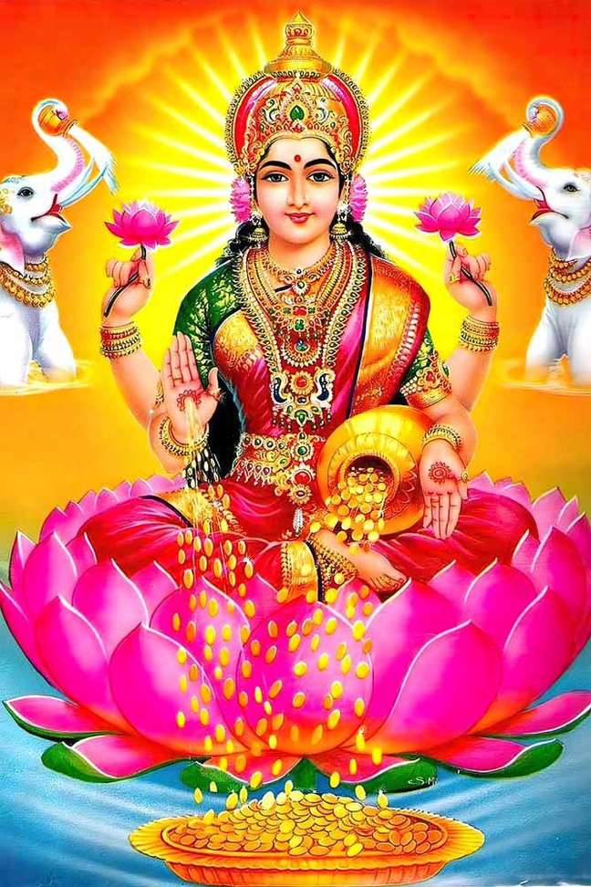 Wallpics Goddess Lakshmi Maa Religious Waterproof Vinyl Sticker Poster ...