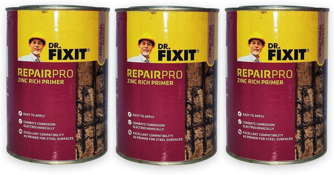 Pidilite Dr. Fixit 252 Repair Pro Zinc Rich Primer(Pack of 3 Each 1 L ...