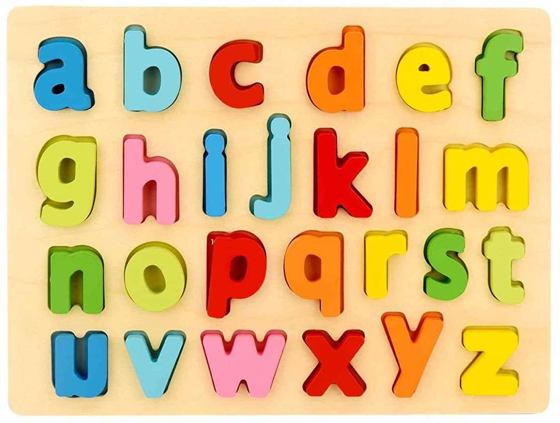 MGS Wooden Small Alphabets Letters Learning Educational Tray Toy for ...