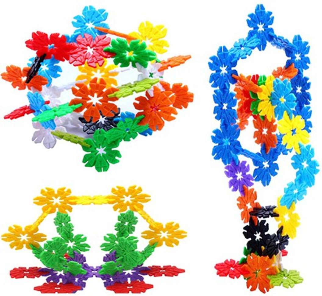 FS-18 Interlocking Flakes Disc Shaped Learning, Creative Blocks Toy Set ...