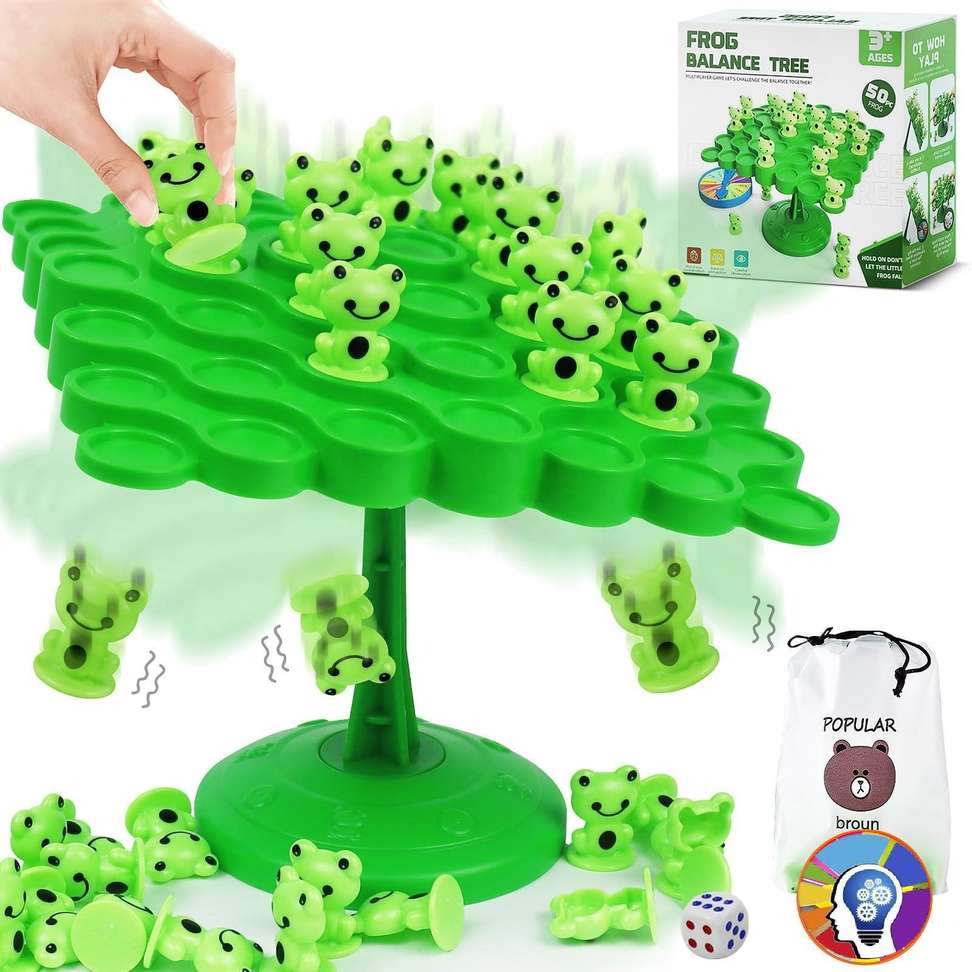 Nafhotoz Wacky Frog Balance Tree Game – STEM Toy for Young Learners ...