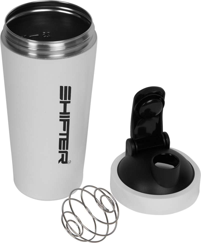 SHIFTER Pack of 1 Gym Shaker Stainless Steel White Bottle for Protein ...