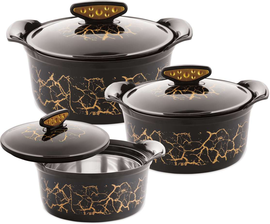BMS Lifestyle Blu Bel Akoya Insulated Stainless Steel Casserole,Set of ...