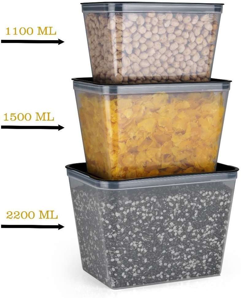 Ryleigh Plastic Food Storage Box with Lid Box Jar for Fridge Storage ...