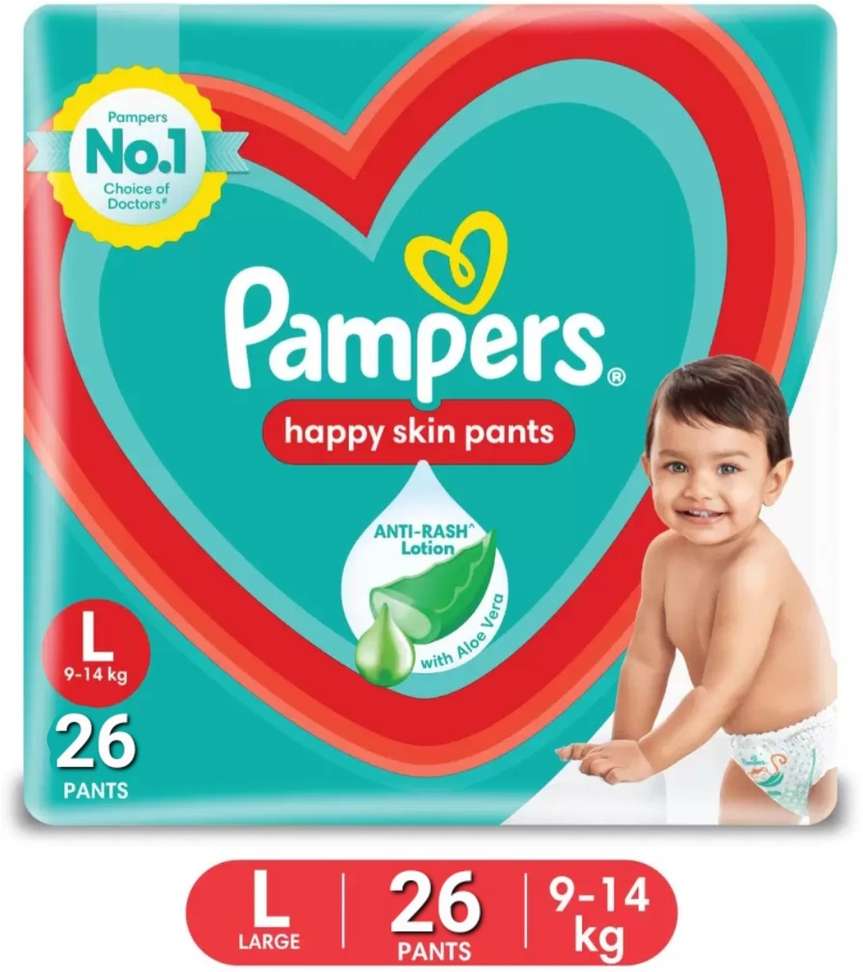 pampers Large size baby diapers 26 peace, Lotion with Aloe Vera - L ...