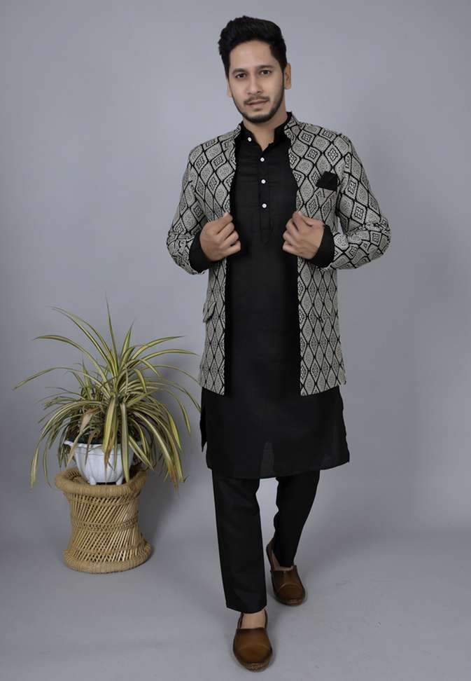 AMZIRA Heavy Jecquard Self Design Sherwani Price in India - Buy AMZIRA ...