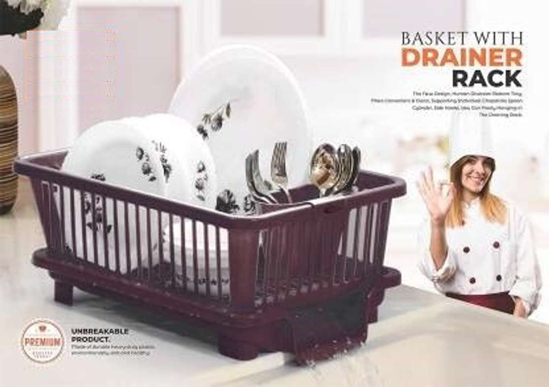 3 in 1 Large Sink Set Dish Rack Drainer Drying Rack Washing Basket ...