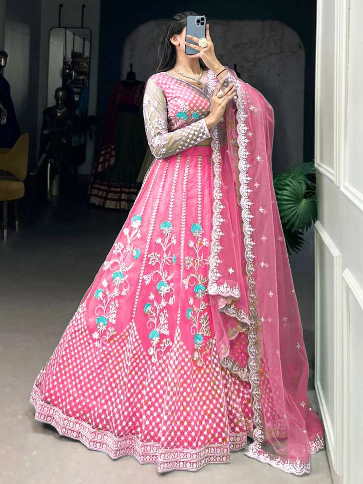 Cute Fellow Embroidered Semi Stitched Lehenga Choli Price in India ...