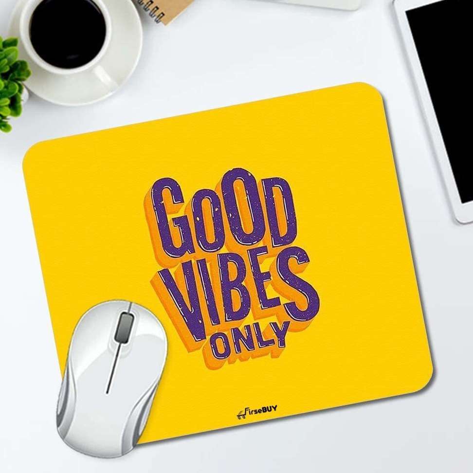 FirseBUY Good Vibes Only Motivational Mouse Pad For Laptop, Gaming ...