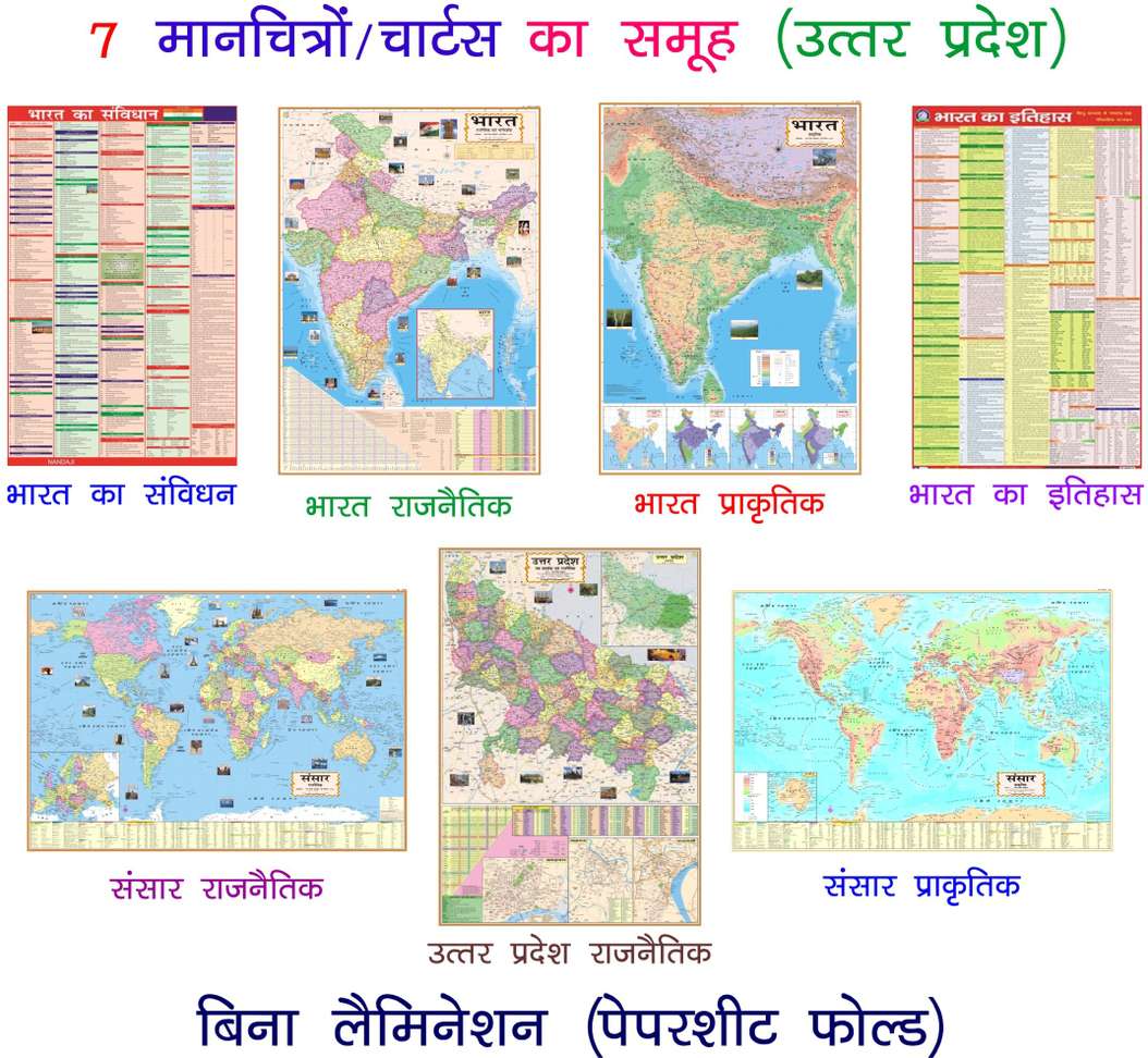 NANDAMAP (PACK OF 7) HINDI : LEARNING MAPS FOR COMPETITIVE& ENTRANCE ...
