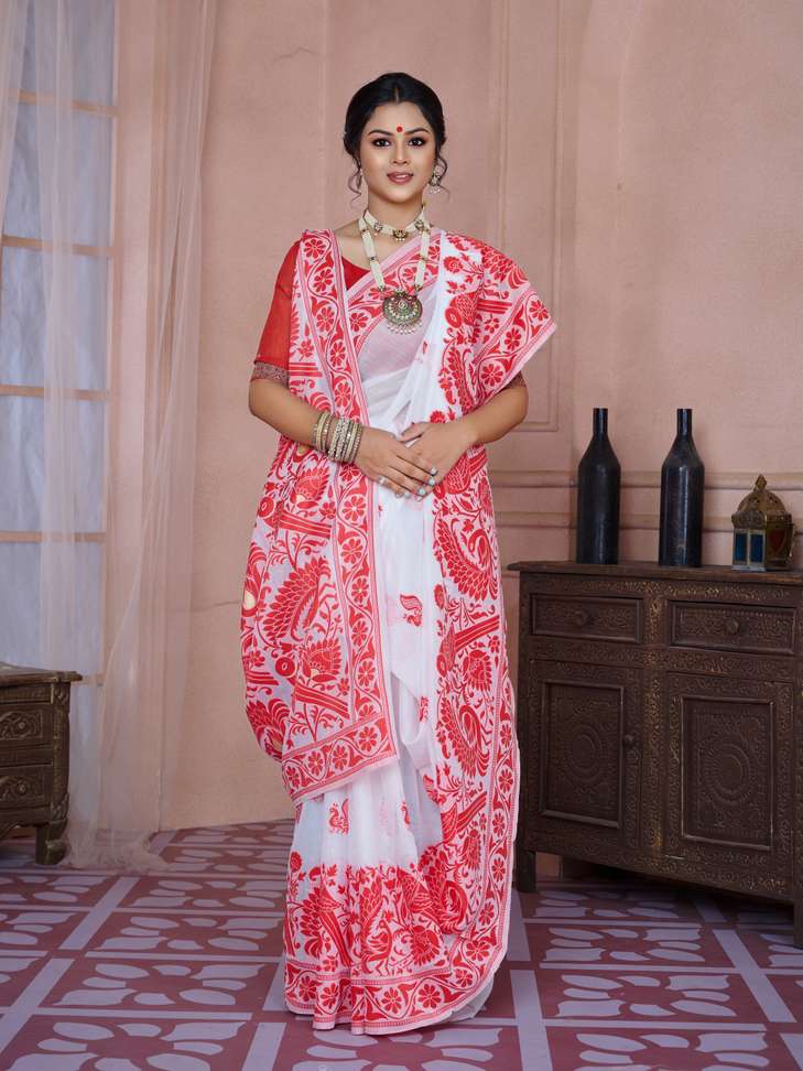 VIRDHI TEXTILE Printed, Self Design, Embellished, Woven, Floral Print ...
