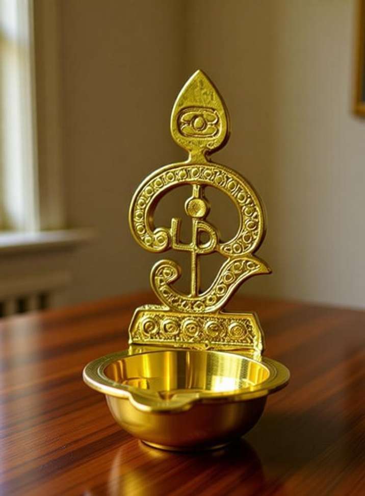Kalais Divine Om Vilakku |Brass Diya for Pujaroom | Murugan Idol ...