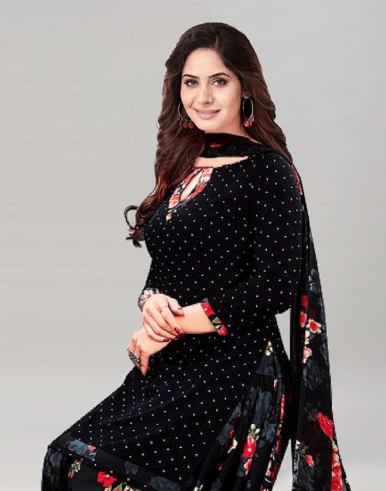 ShopGlobal Crepe Printed Salwar Suit Material Price in India - Buy ...