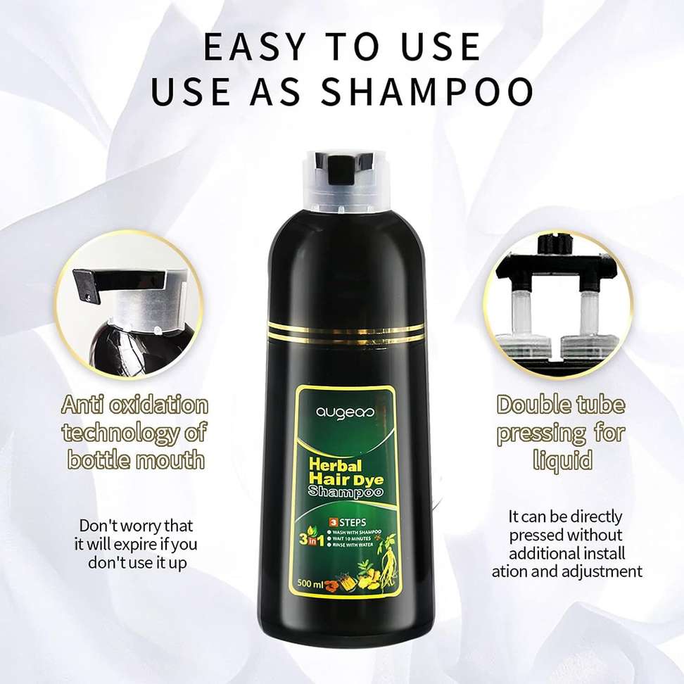 Scheibe Hair Dye Shampoo 15-20 Min, 3 in 1 Instant Hair Color , Black ...