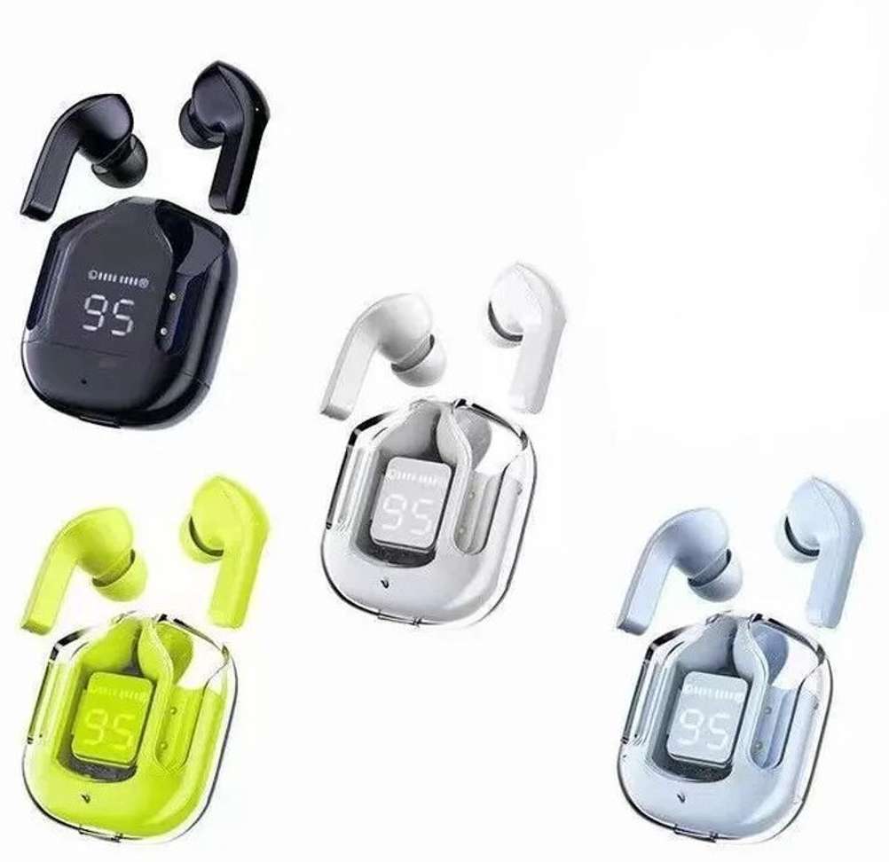 Seashot Ultra pods Wireless LED Digital Display Transparent Headset 28h ...