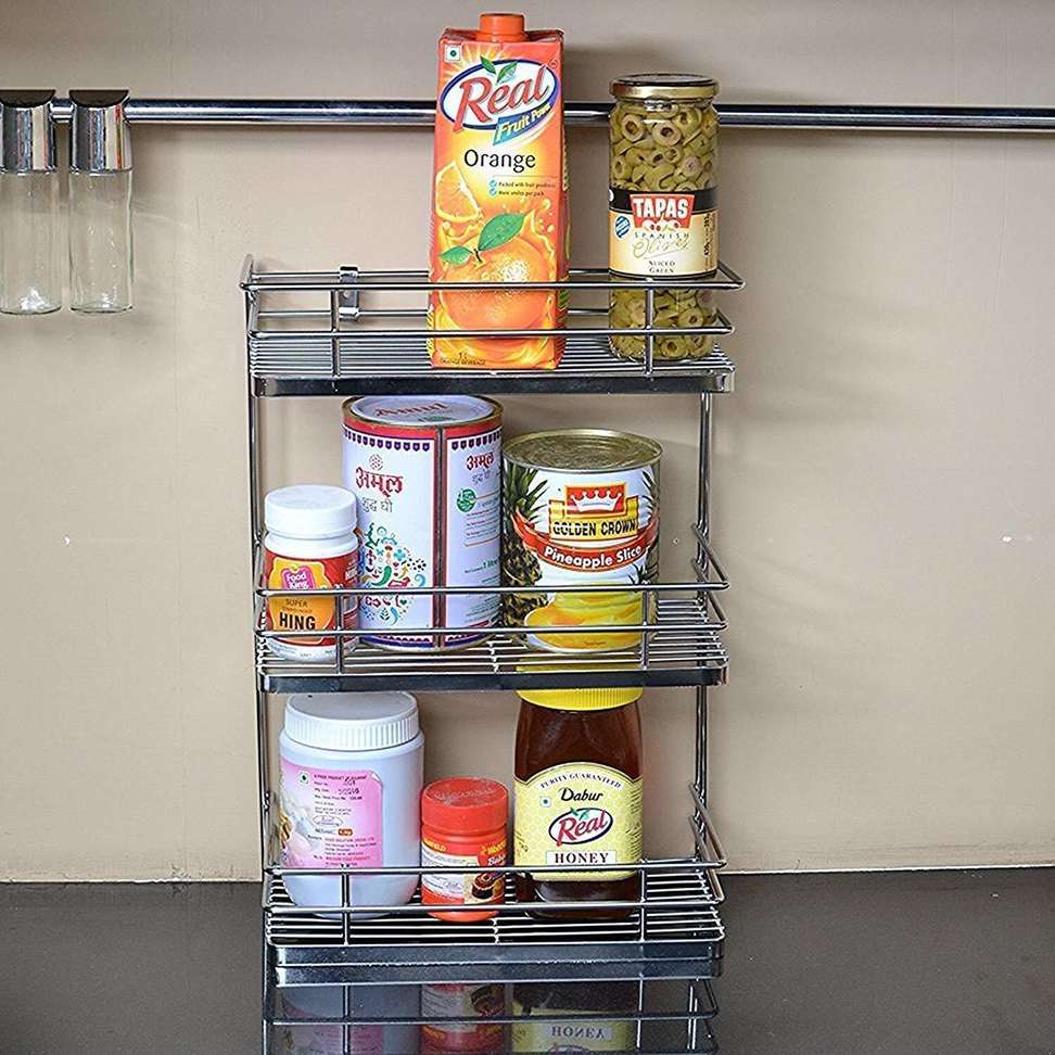 Stainless Steel Storage Rack 3 Layer Wall Mount Hanging kitchen rack ...