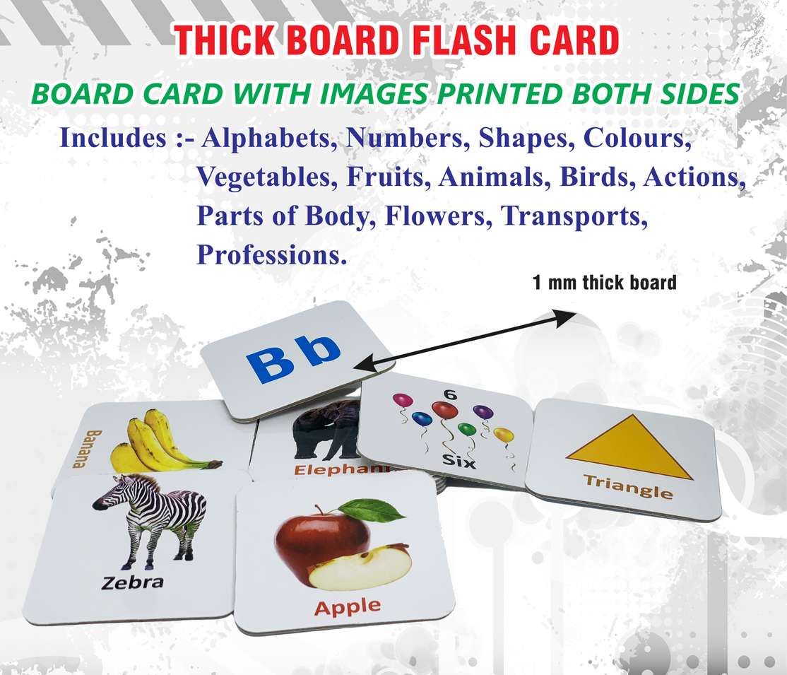 All in One Flash Cards for Kids (Non Tearable flashcards - Water Proof ...