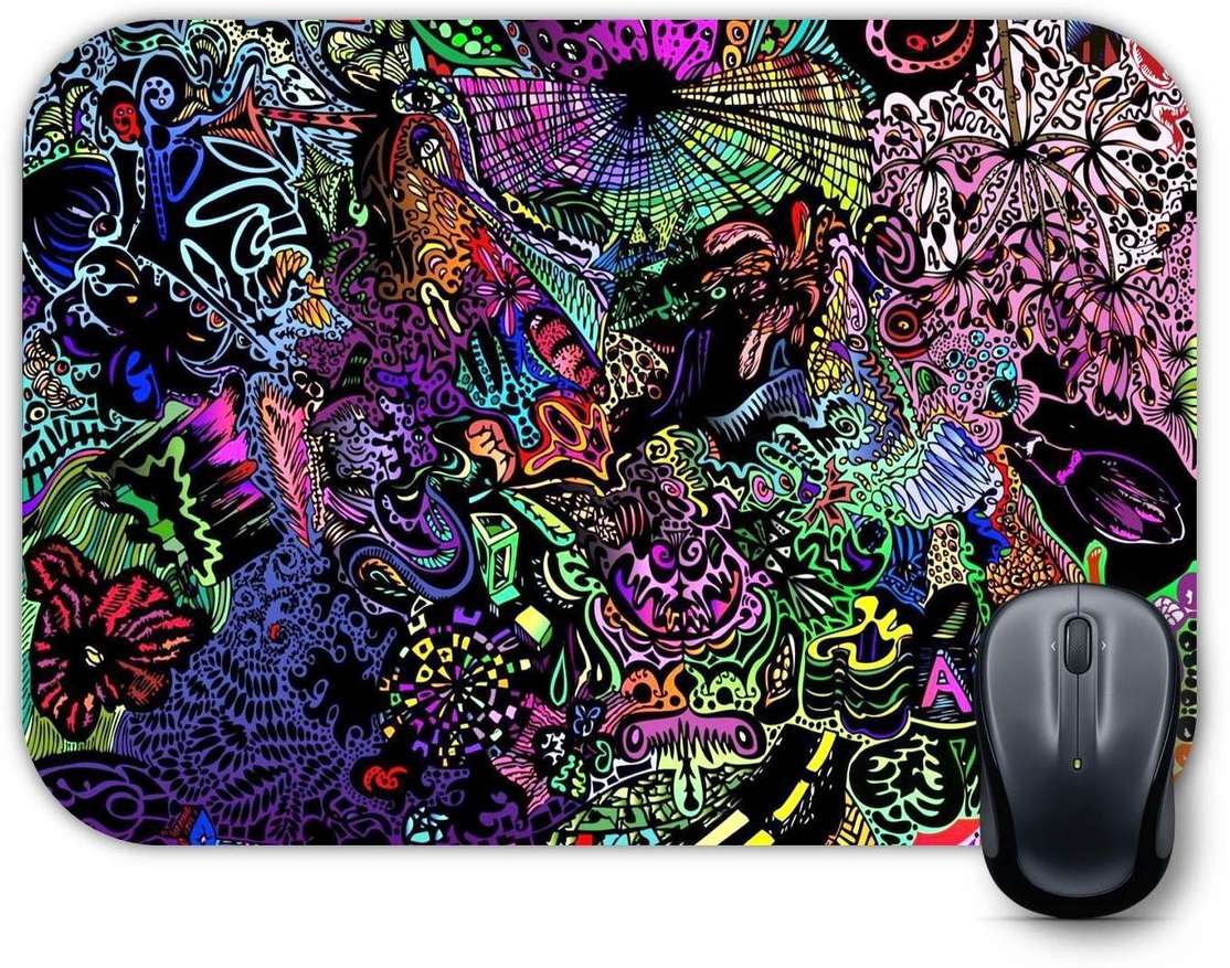 Raikamal Abstract Design Non-Slip Rubber Base Gaming & Laptop ...