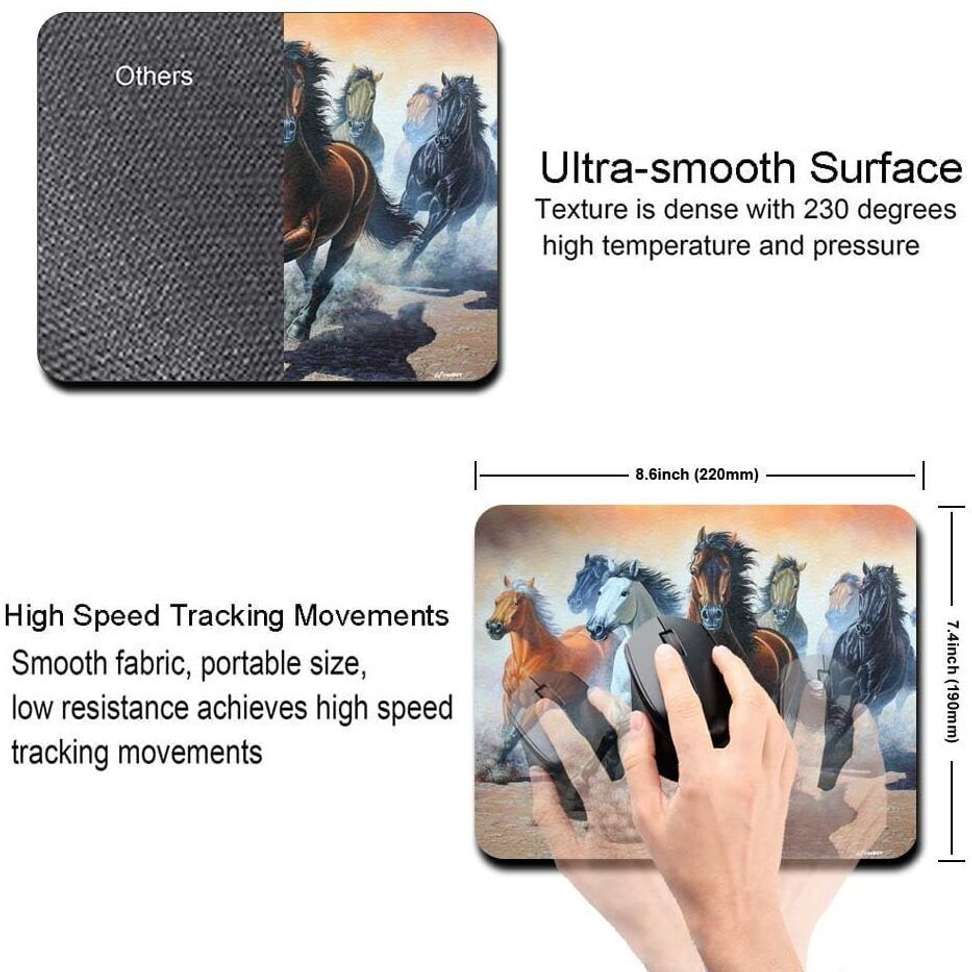 FirseBUY Premium Running Horse Mouse Pad For Laptop, Gaming Computer ...