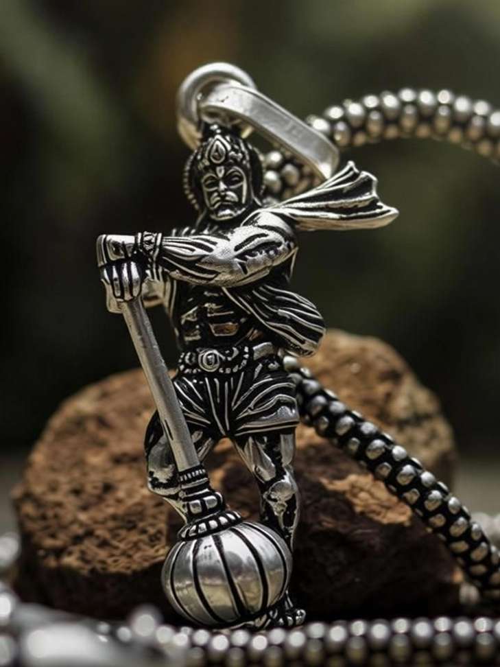 HOUSE OF COMMON HOC-PEN-HANUMAN-WITH-GADA1 Silver Stainless Steel Price ...