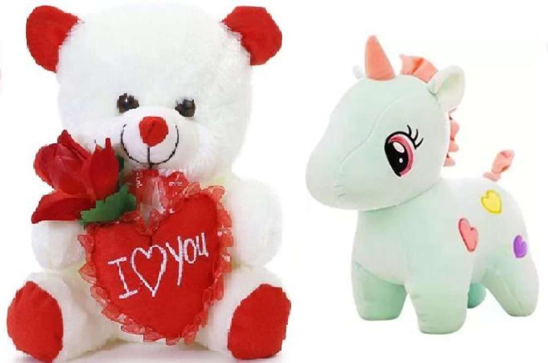 KPN Best Quality Soft White Teddy and Soft Unicorn Toy Someone special ...