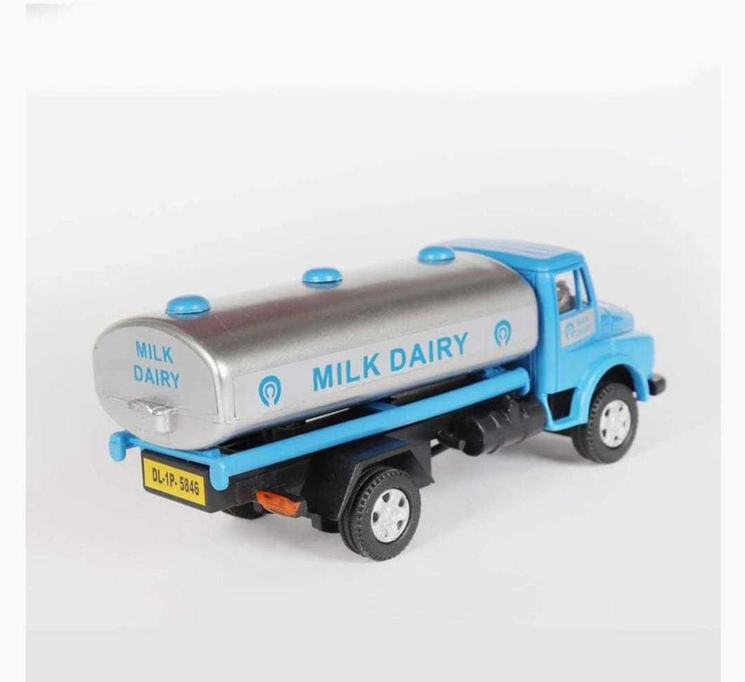 Shree Jee MOTHER DAIRY MILK TANKER TOY CENTY WITH SPARE WHEEL PULL BACK ...