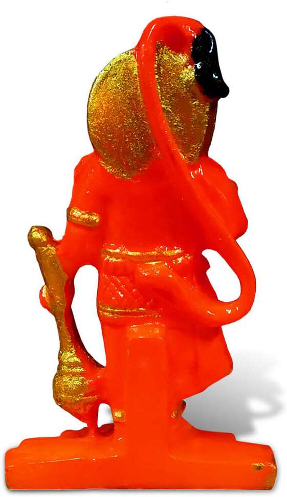 Adhvik Polyresin Orange Color Standing Bajrangbali Hanuman Blessing ...