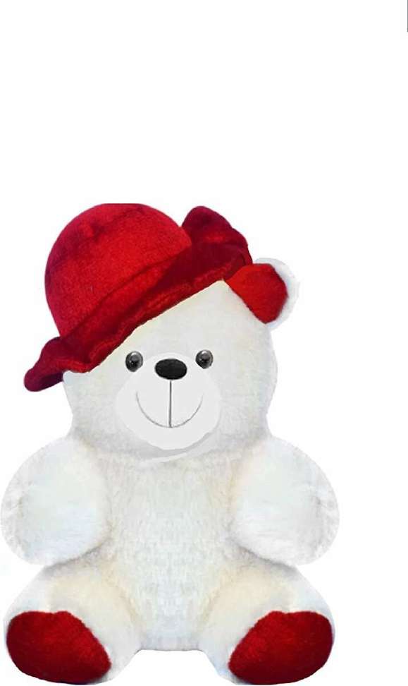 Nihan Enter[prises White & Red Cap Teddy Bear 30 cm-STY - 30 cm Price ...