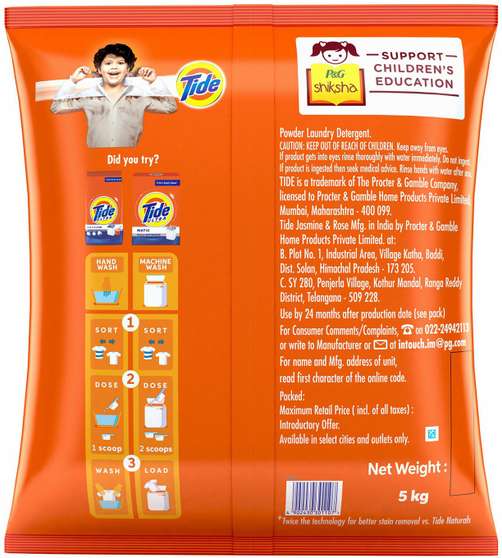 Tide SHS JR 4+1Kg Detergent Powder 5 kg Price in India - Buy Tide SHS ...