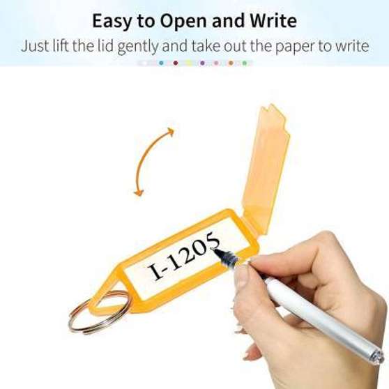 CareHut Multicolor Keyring & Keychain with Name Tag Labels (Pack of 10 ...
