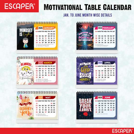ESCAPER Motivational Desk Calendar, Inspirational Quotes, Desktop ...