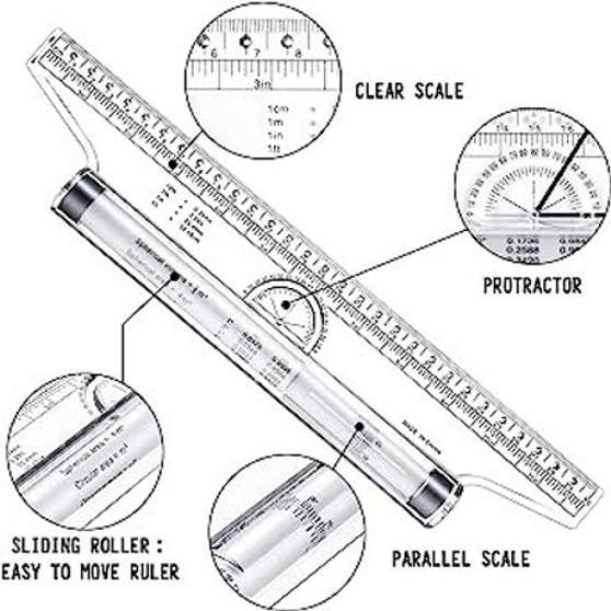Qatalitic Roller Scales, Rolling Ruler 30 cm, with free storage box ...