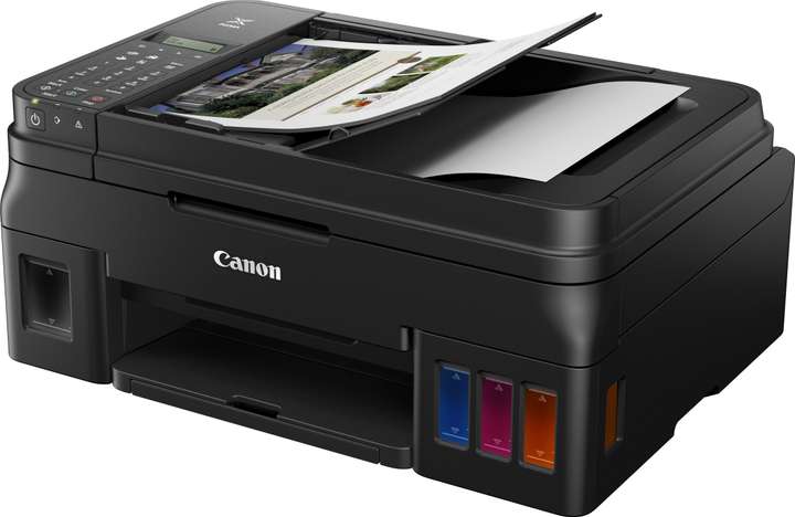 Canon Pixma G4010 All in One Multi function WiFi Color Ink Tank Printer Color Page Cost 0.21 Rs. Black Page Cost 0.08 Rs. Borderless Printing Canon Flipkart