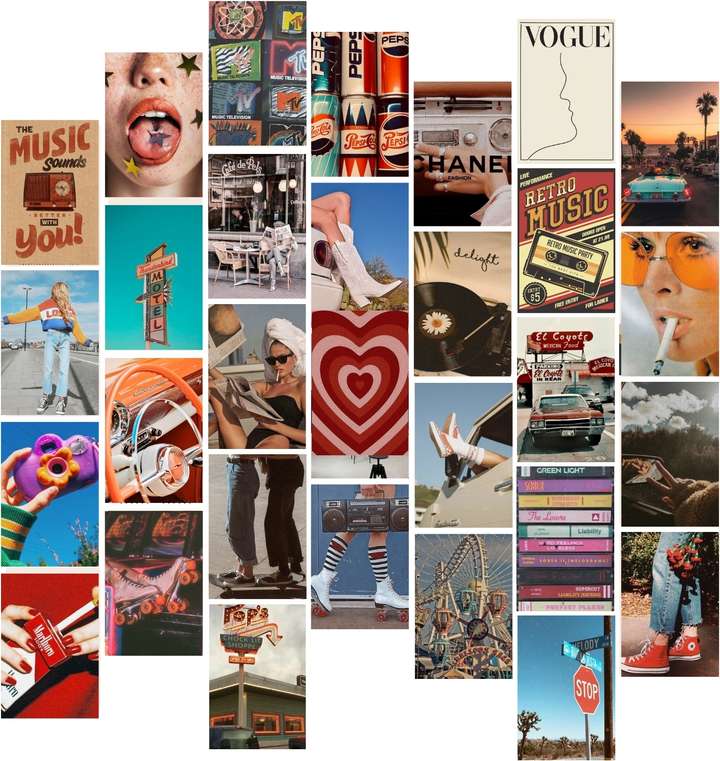 Fond De Collage Vintage Vintage Collage Retro Aesthetic Print Design"