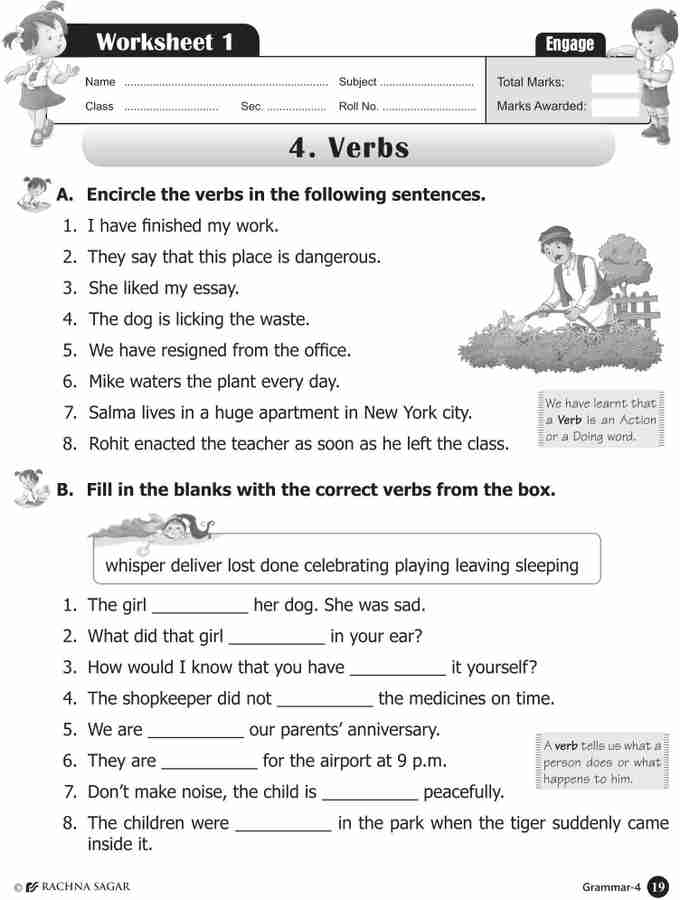 English Worksheet For Kid