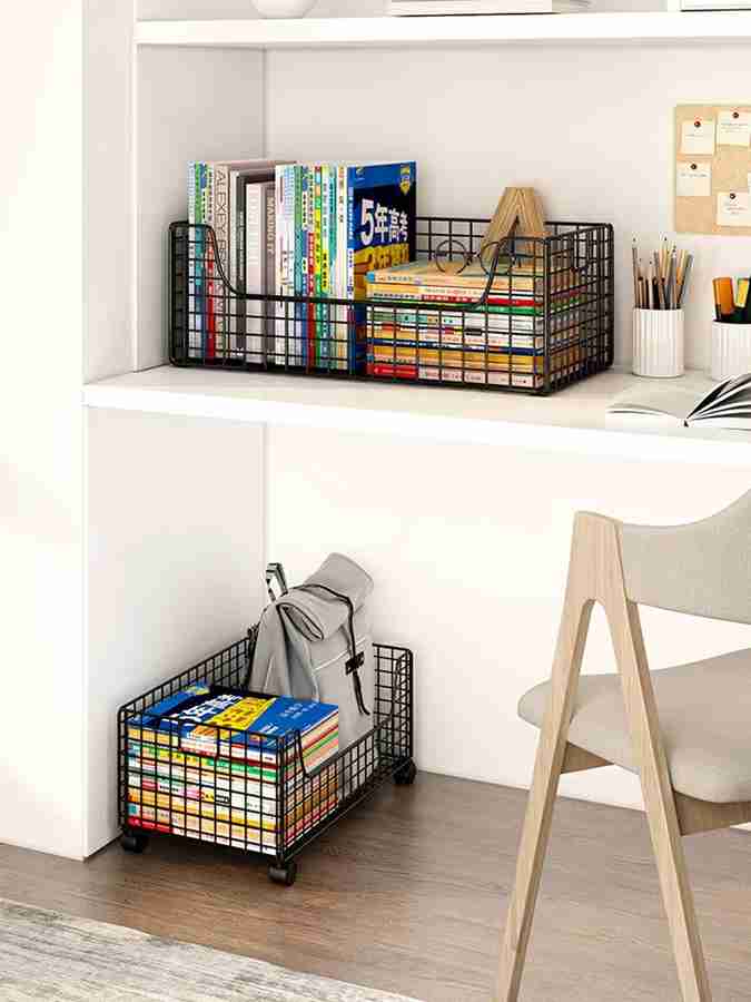 lukzer Under the Desk Small Bookshelf Movable Storage Trolley Organizer Rack Black Steel Wall Shelf Price in India Buy lukzer Under the Desk Small Bookshelf Movable Storage Trolley Organizer Rack Blac...