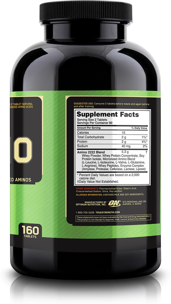 Nutrition Depot Optimum Nutrition Amino 2222 160 Tablets The Concept