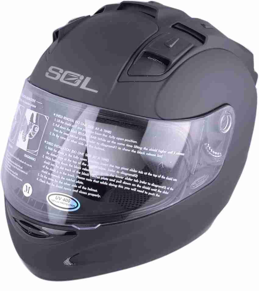 SOL SL 68S Flat Black LED Motorbike Helmet Buy SOL SL 68S Flat Black LED Motorbike Helmet Online at Best Prices in India Motorbike Flipkart