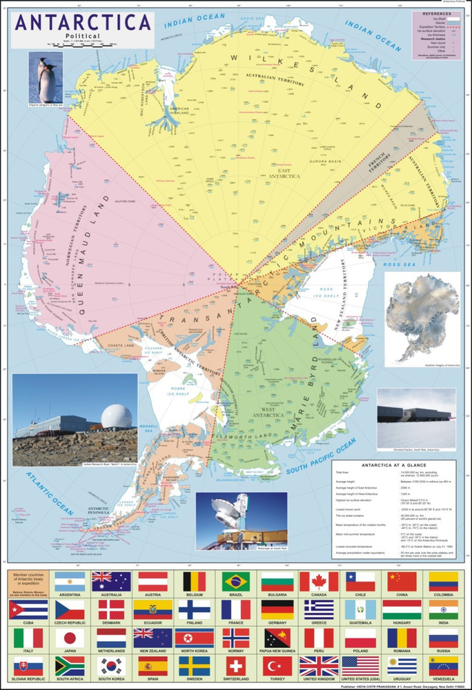 Large Detailed Map Of Antarctica Antarctica Large Vintage Large