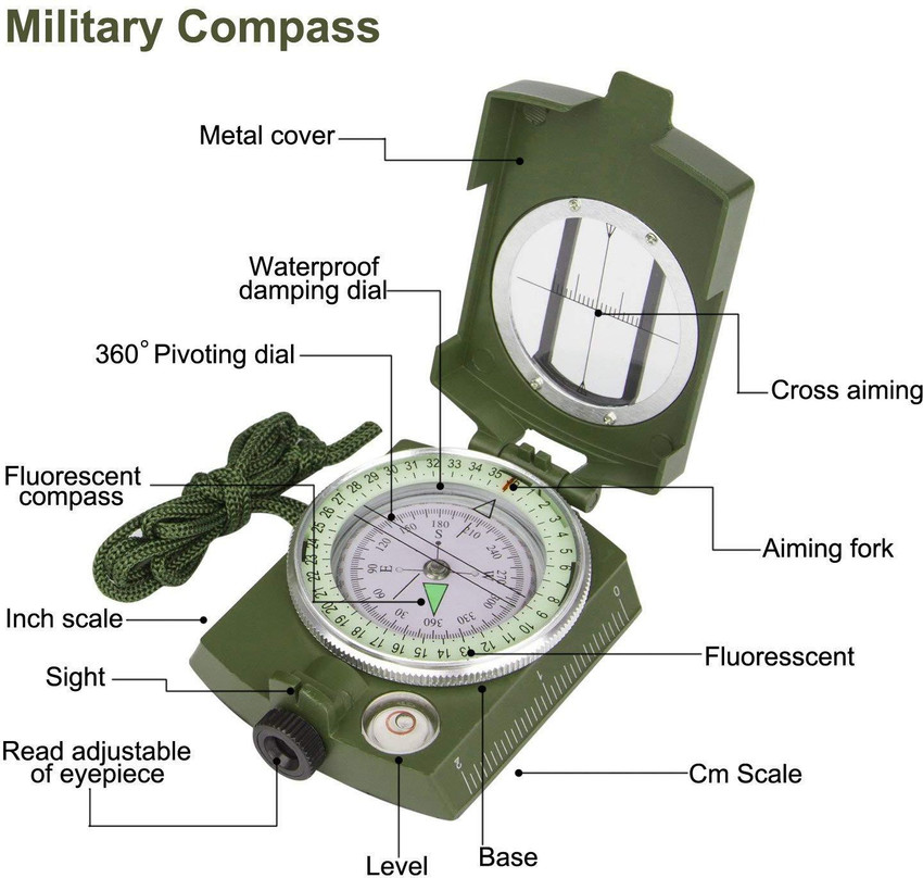 Lensatic Compass Parts Eurohike DLX Lensatic Compass