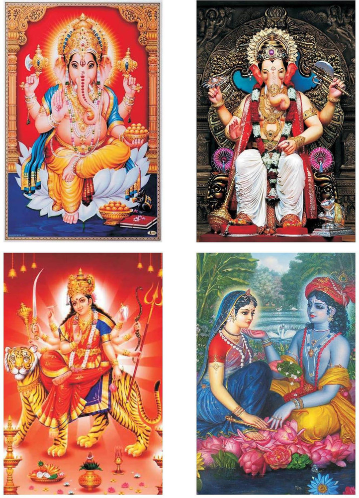 God Of Hindu Wallpapers God_Shopsji_008 Poster Set Of 4 Poster Of God