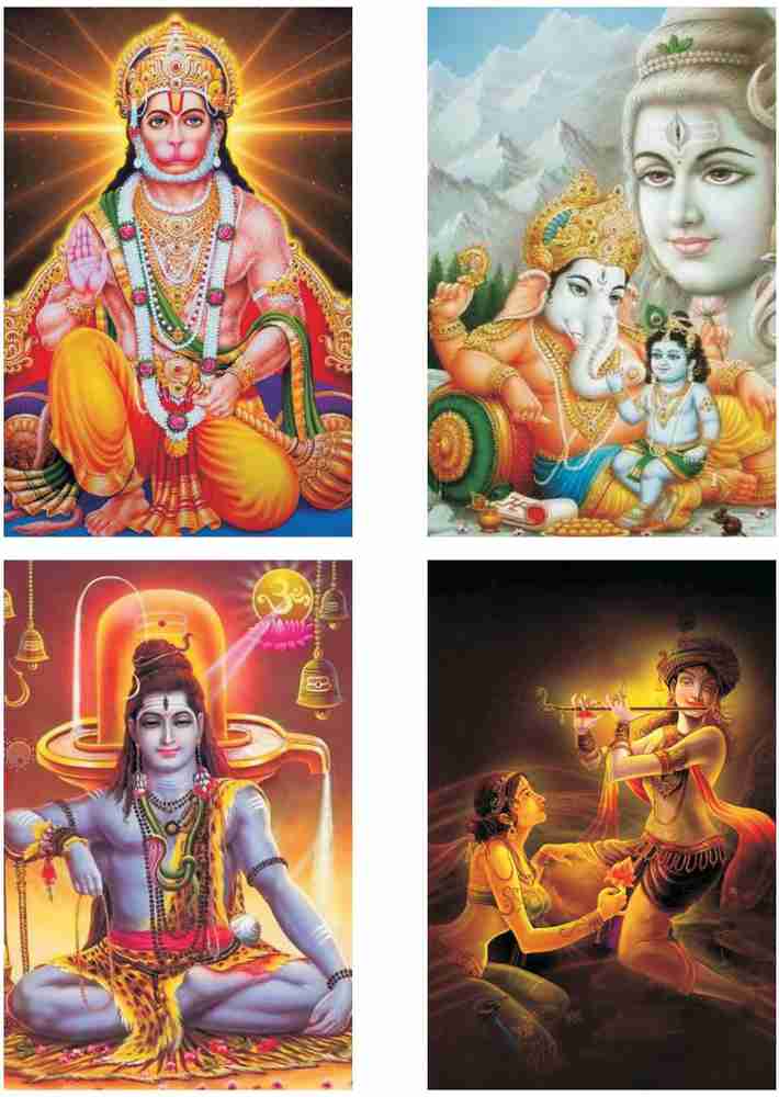 God Of Hindu Wallpapers God_Shopsji_008 Poster Set Of 4 Poster Of God