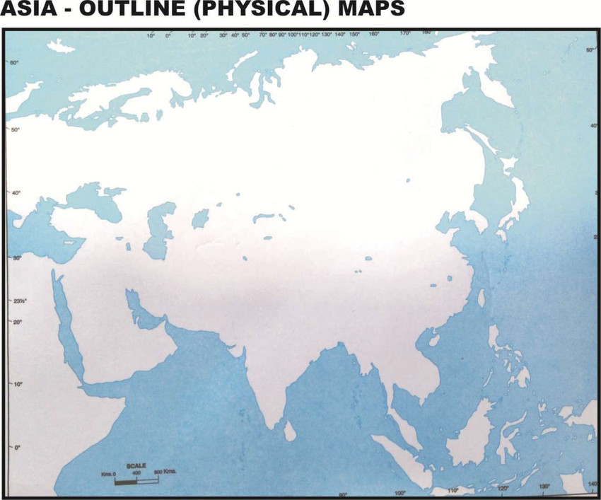 Unlabeled Map Of Asia Asia Physical Map – Freeworldmaps.net