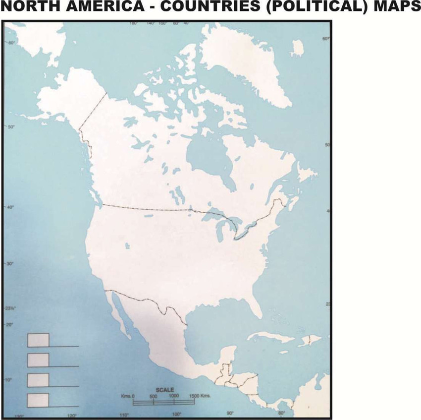 Blank Political Map Of North America Green Colored North America