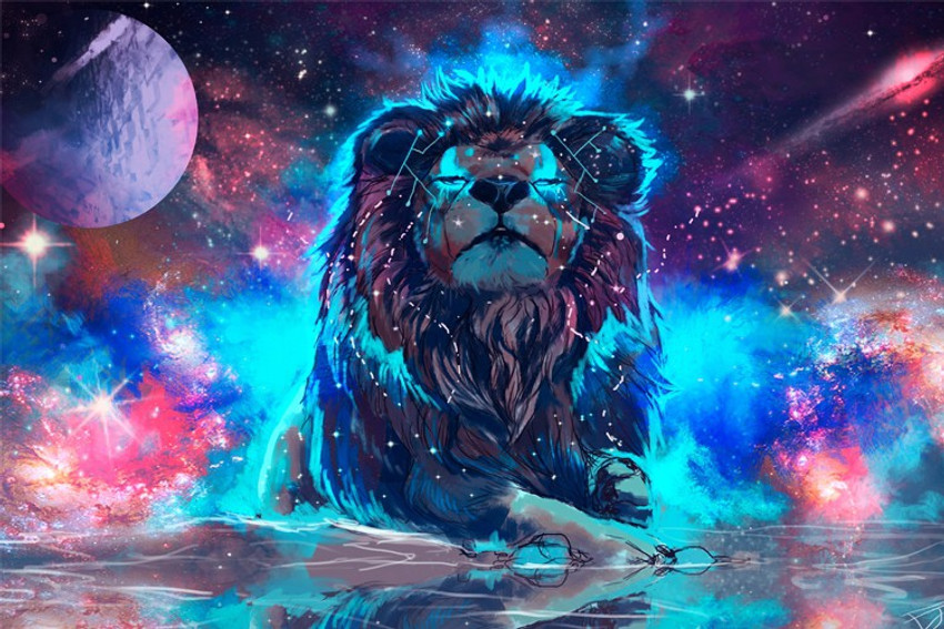 Lion Painting Wallpaper Download Free Roaring Galaxy Lion Art